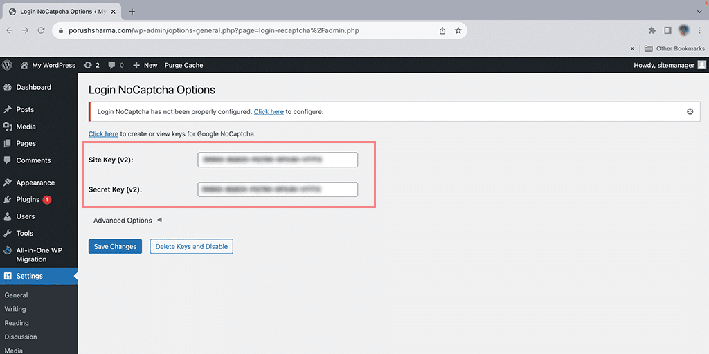 How to Fix Error for Site Owner: Invalid Domain for Site Key