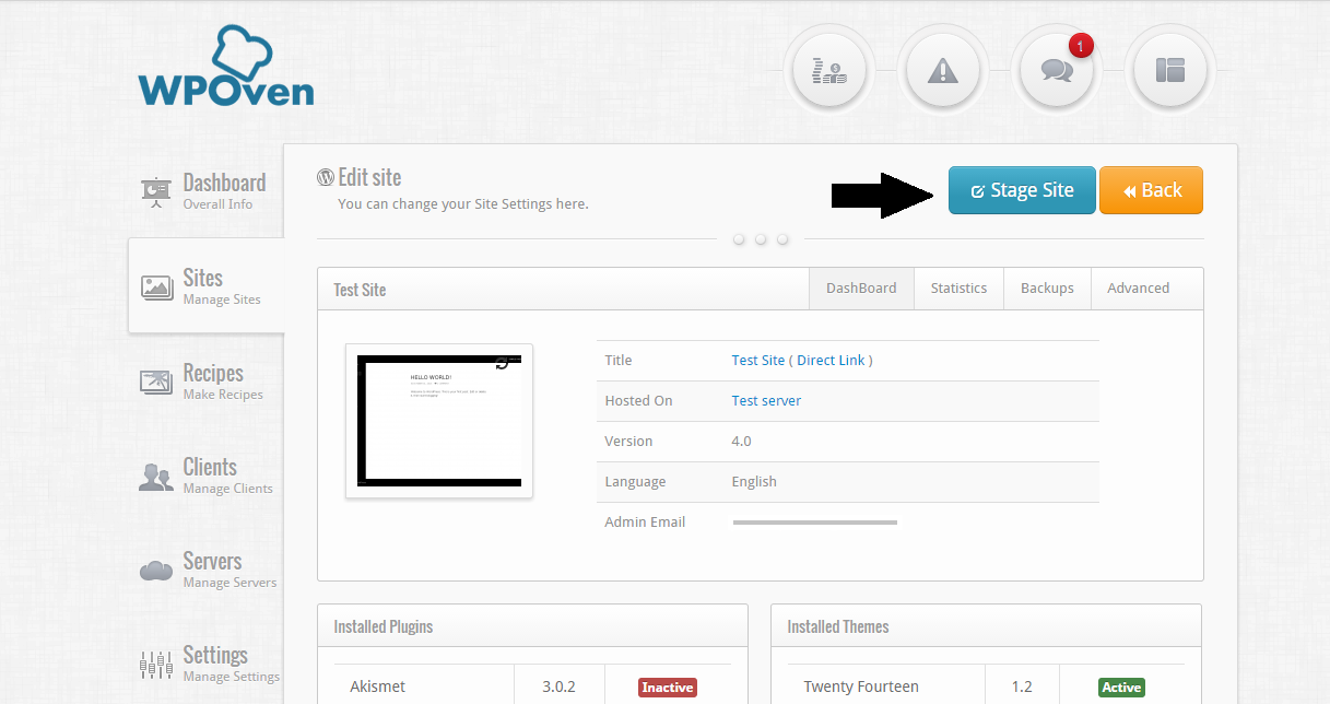 How do I create a Staging / Test site ? - Managed WordPress Hosting